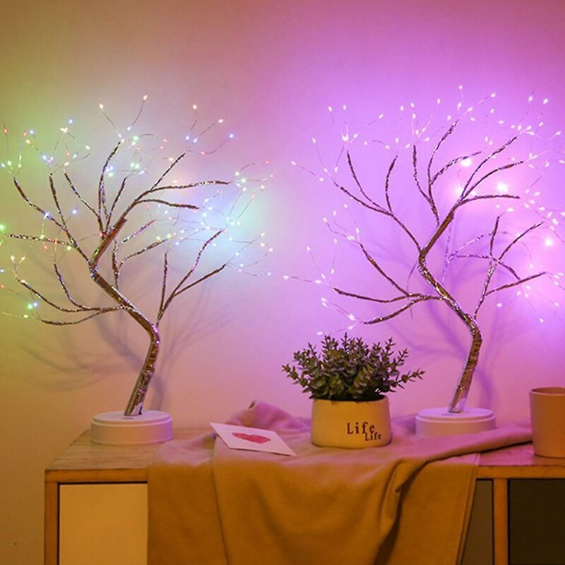 Dekoratív asztali LED fa, sakura fa, mikroledes, hidegfehér - 50 cm ...